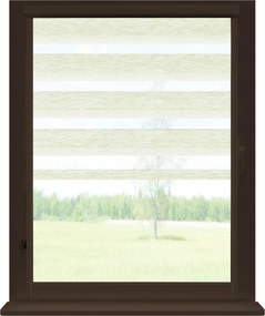 Dekodum Roleta den a noc v hnědé kazetě premium, barva látky Olivový Šířka (cm): 143, Výška (cm): Standardní (do 150 cm), Strana mechanismu: Levá