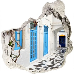 Wallmuralia Fototapeta díra na zeď 3D Řecké uličky 75x75 cm