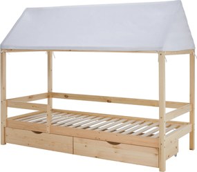 Montessori postel, 90x200, přírodní, masiv, NOEMA