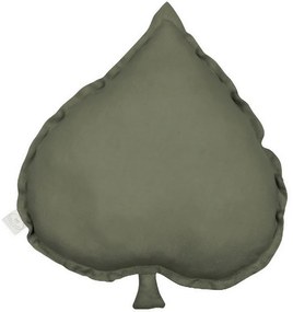 Cotton &amp; Sweets Lněný polštář lipový list olivová 38×43 cm
