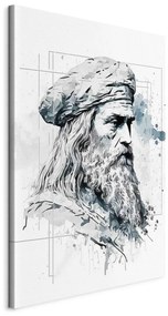 Obraz XXL Leonardo da Vinci - černobílý portrét vygenerovaný umělou inteligencí
