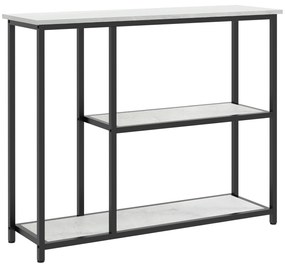 HOMCOM Konzolový stolek Předsíňový stolek se 2 úrovněmi Odkládací stolek s ochranou proti překlopení Ocel bílá 100 x 30 x 80 cm do obývacího pokoje a…