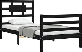 vidaXL Rám postele s čelem 100 x 200 cm masivní dřevo [3194435] Barva: Bílá
