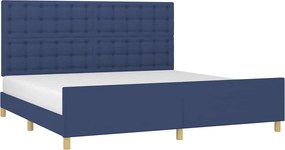 Rám postele bez matrace modrý 200 x 200 cm textil 3125411