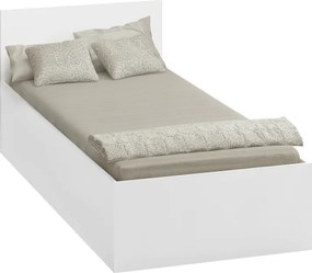 Postel s kovovým roštem a úložným prostorem, 90x200, bílá, DOLI