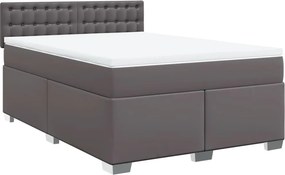 Box spring postel s matrací šedá 140x200 cm umělá kůže 3288426