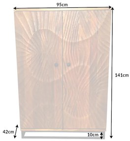 Designová barová skříňka Shayla 141 cm hnědá / mango