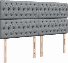 Box spring postel s matrací světle šedá 200 x 200 cm textil 3292902