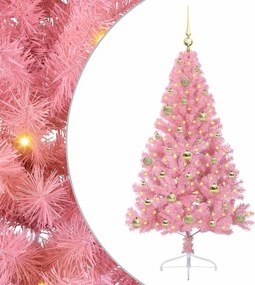 Umělý osvětlený vánoční stromeček Růžová 150 cm PVC 3397067