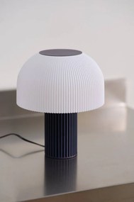 Bílá/modrá plastová stolní lampa (výška 29 cm) Maya – Jotex