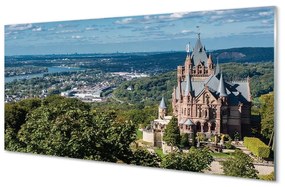 Obraz na skle Německo Panorama městského hradu 125x50 cm