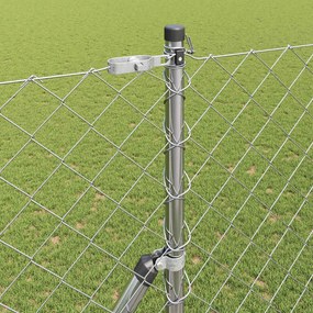 Oplocení na řetězcích se upevňuje na zem 10 x 1,5 m Stříbrná 3351136