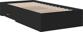 Rám postele se zásuvkami černý 75 x 190 cm kompozitní dřevo 3280441