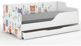 Dětská postel se sovičkou a dalšími zvířátky 160x80 cm