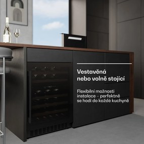 Klarstein Velaire podpultová vinotéka, moderní, elegantní, UV ochrana, Dvouzónová, 46 lahví