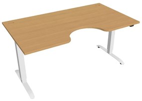 Hobis Motion Elektr. nastavitelný stůl 160x90 - HOBIS ERGO MOTION MSE 2 1600 Dekor stolové desky: buk, Barva kovové podnože: bílá