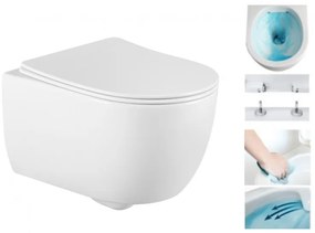 Závěsný set GEBERIT Duofix Basic+ WC CARMEN Rimless 49 x 37 cm + pomalu padající deska Slim, bílá, 3388XX00+39040100