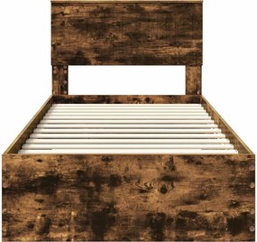 Rám postele s čelo Kouřový dub 90 x 190 cm Kompozitní dřevo 3410953
