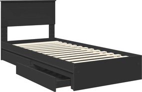 Postel s úložným prostorem Černá 90 x 190 cm Kompozitní dřevo 3408495