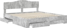 Rám postele s čelo Betonově šedá 180 x 200 cm Kompozitní dřevo 3413162