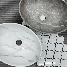 Rea Sofia Mini, umyvadlo na desku 350x260x125 mm, imitace kamene - šedá Grigio, REA-U9237