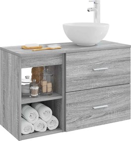 Sada koupelnového nábytku 2 ks Šedý Sonoma Kompozitní dřevo 3403869