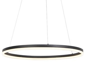 Designová kruhová závěsná lampa černá 80cm včetně LED a stmívače - Anello