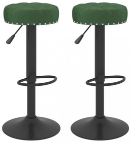 Barové stoličky 2 ks samet / kov Dekorhome Tmavě zelená