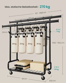 Věšákový stojan na kolečkách HSR015B01