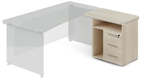 Přístavný kontejner TopOffice 90 x 55 cm, pravý, akát světlý