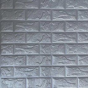 Samolepící pěnové 3D panely 0001, rozměr 60 x 60 mm, cihla šedá, IMPOLTRADE