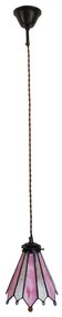 Závěsná lampa Tiffany Flowerbell pink – 18x15x115 cm