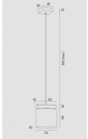 Argon 8276 - Lustr na lanku CANOA 1xE27/15W/230V černá