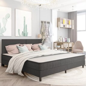 Postel boxspring šedá textil 200 x 200 cm 287459