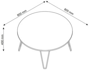 Kulatý konferenční stolek Prado 80 cm, bílý