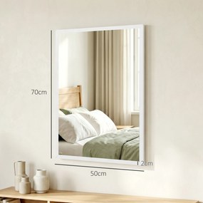 HOMCOM Obdélníkové Zrcadlo 50x70 cm - Koupelnové Zrcadlo, Dekorativní Zrcadlo na Stěnu pro Obývací Pokoj, Vstup nebo Chodbu, Horizontální nebo Vertik…