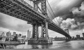 Vícedílný obraz Manhattan Bridge V New Yorku Nedostatek Nedostatek Přírodní plátno 150x90