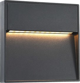 vidaXL Venkovní LED nástěnná svítidla 2 ks 3 W černá čtvercová [45659]