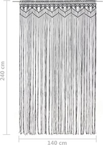 Macramé závěs antracitový 140 x 240 cm bavlna 323994