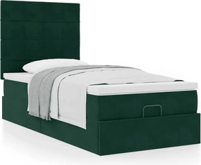 Osmanský rám postele s matracemi tmavě šedá 90x190cm samet 3313442