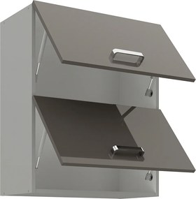 GREY gr | horní skříňka 60 GU-72 2F výklopná | 60 cm | světle šedá/tmavě šedá lesk