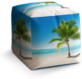 Sablio Taburet Cube Palma na pláži: 40x40x40 cm