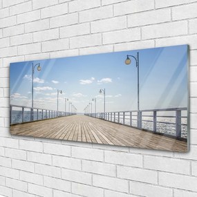 akrylový obraz Molo Moře Architektura 125x50 cm