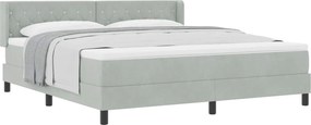 Postel s boxspringem s čelo Světle šedá 200 x 180 cm samet 3341426
