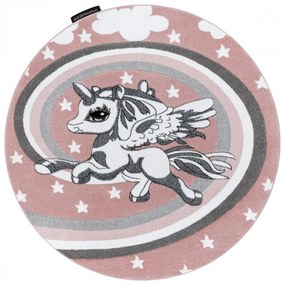 Dětský kusový koberec Pony růžový kruh 160cm