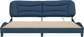 Rám postele s LED bez matrace Hvar Modrá 200x200 cm Látka 3213731