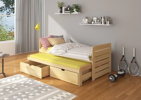 ADRK Furniture Postel dvojitá s matracemi TOMI 200x90 CH-Tom-PINEN-206+M-E468