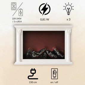 Dekorativní LED krb v klasickém stylu, 10 x 33 x 21 cm