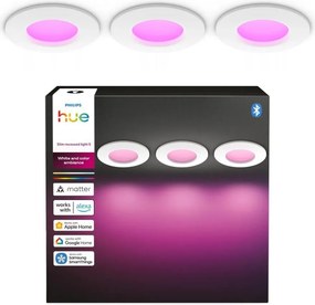 Philips - SADA 3x LED RGBW Stm. koup. podhled. svít. Hue SLIM LED/8,3W/230V IP44
