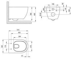 Deante CGRD6ZPW - Závěsné WC s prkénkem SoftClose ROUND keramika/bílá